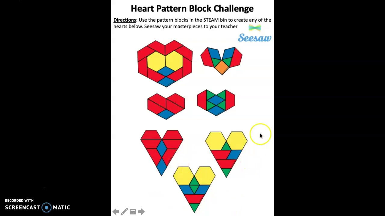 pattern block heart challenge