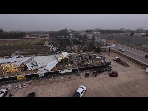 Watch: Drone footage of severe weather damage in Rolla, Mo.