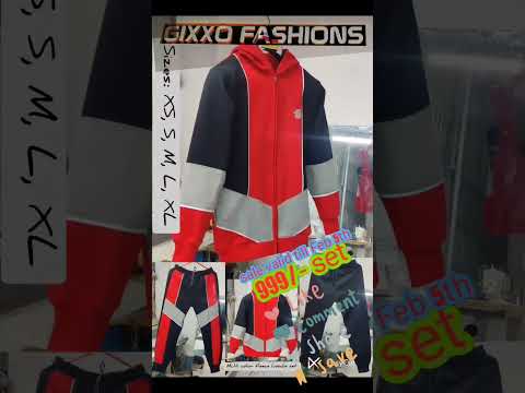 multi color hoodie zipper and pants set.