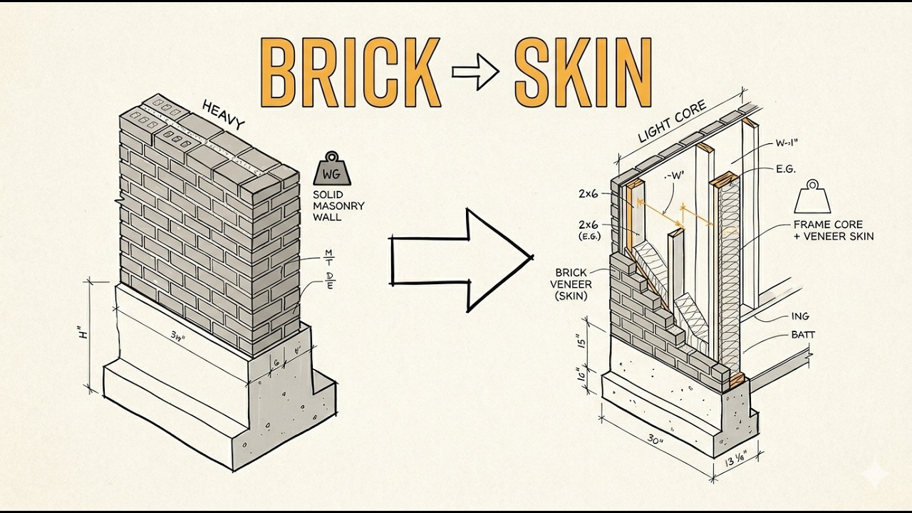 Why Brick Veneer Replaced Solid Masonry | Construction Systems Explained