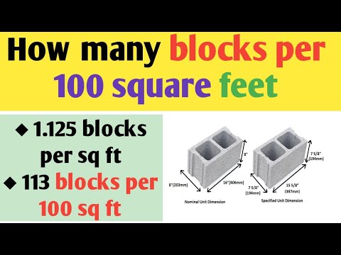 How many blocks per 100 square feet | how many blocks per sq ft