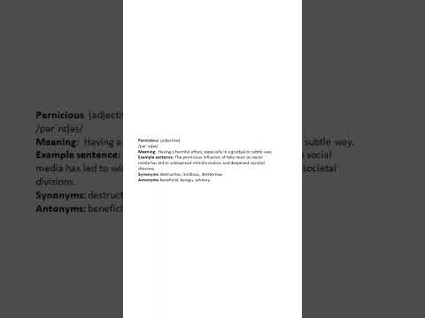 370 Pernicious SAT preparation word TOP 500 SAT Words #learning #satwords #education