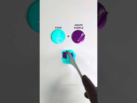 Cyan + Purple Color Mixing #colormixing #satisfying #asmrart