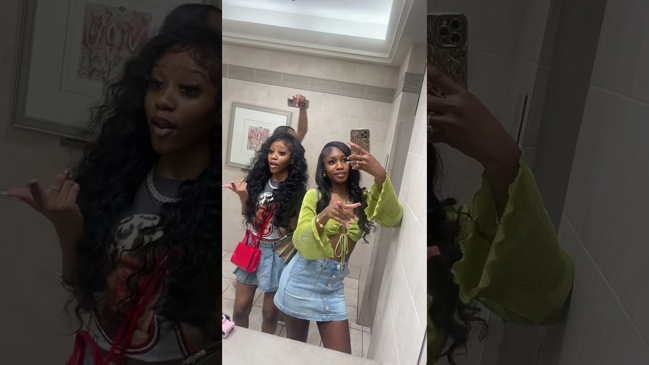 Mirror selfie fun with friends#mirrorselfie #friends #bathroom #fun