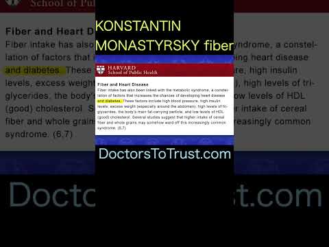 DR KONSTANTIN MONASTRYSKY. Fiber linked to metabolic syndrome!!