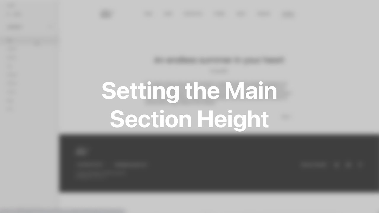 Setting the Main Section Height | YOOtheme Documentation