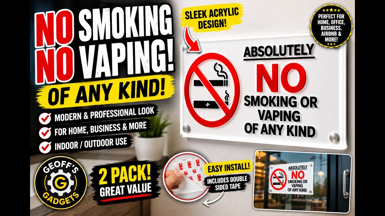 No Smoking & No Vaping Sign Review | Modern Acrylic Smoke-Free Signs for Home & Business