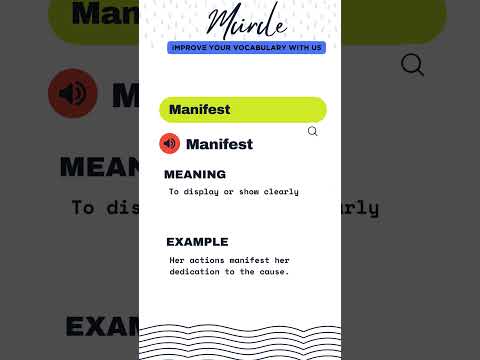 Meaning of Word MANIFEST #shortvideo #english #learning