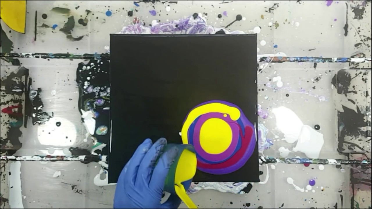 Dutch Pour with BLACK Negative Space - One More Try! 🌈 Acrylic Pouring (2019)