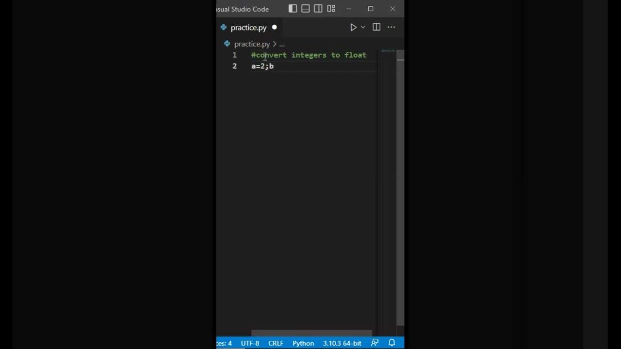 CONVERT INTEGERS TO FLOAT #python #pythoncode #coding