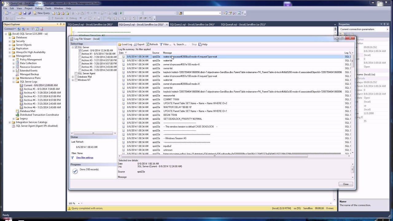 MSSQL - How to Trace Deadlock Using SQL Server Logs