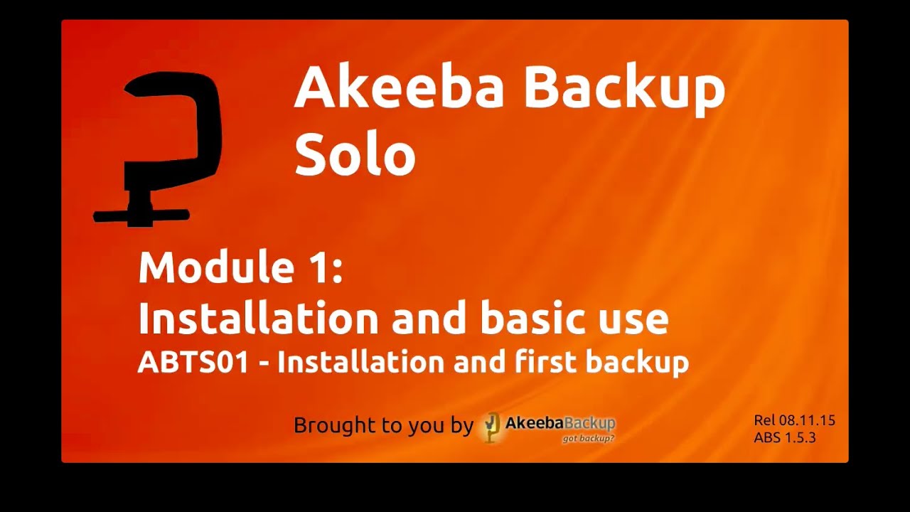 ABTS01   Installation and first backup
