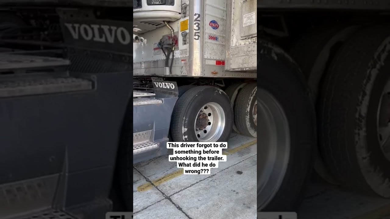 Truck driver forgets to do something important before unhooking #shorts #reefer #trucking #mistake