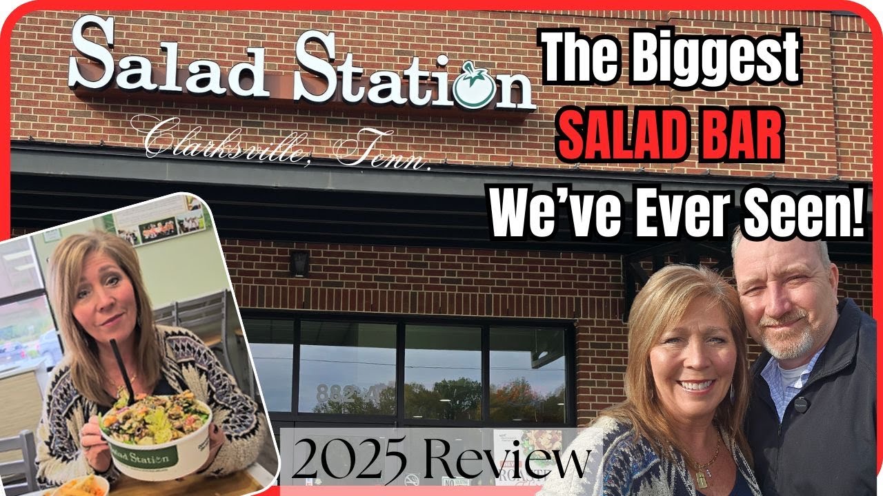 Biggest Salad Bar We've Ever Seen!  Our Salad Station Review In Clarksville Tenn!