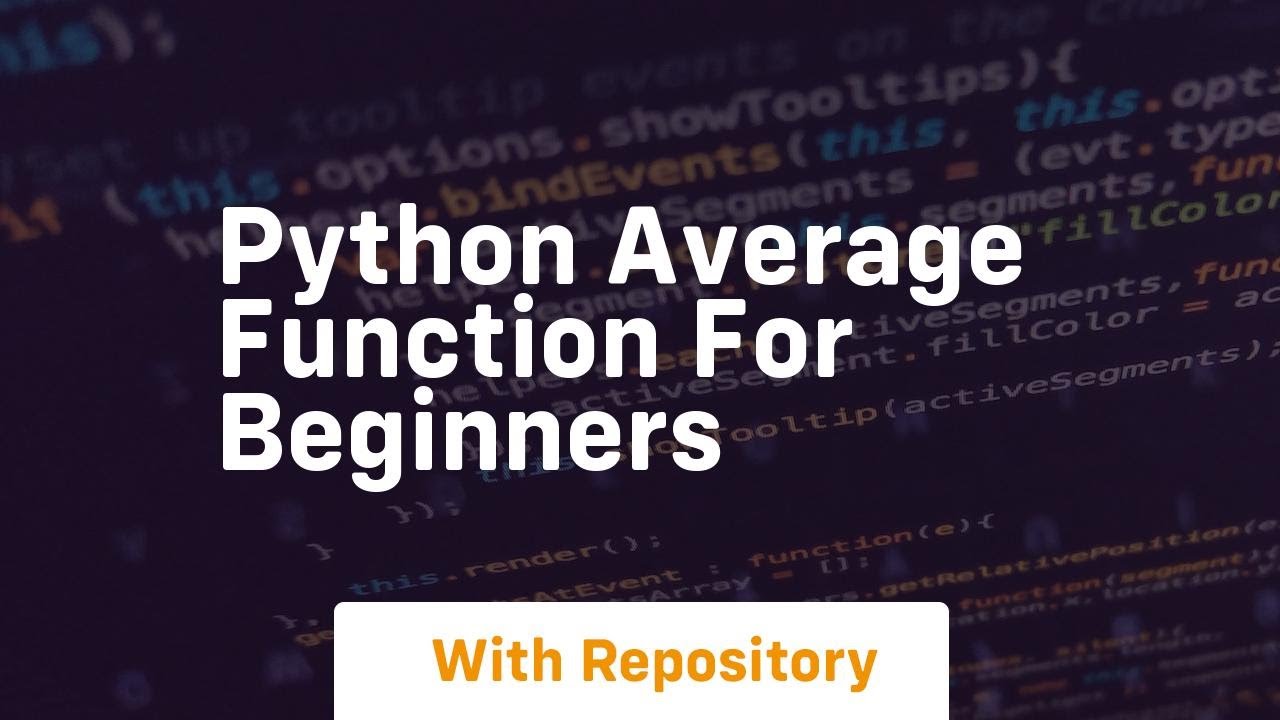 Python average function for beginners