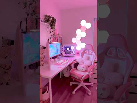 Say hello to my PC Setup 🖥️🎀🌸 refreshed my pink gaming setup for 2025 #gamingchair #dowinx