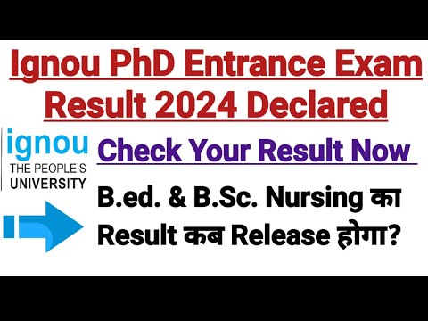 Ignou PhD Entrance Exam Result Released || For 7th Jan 2024 Exam