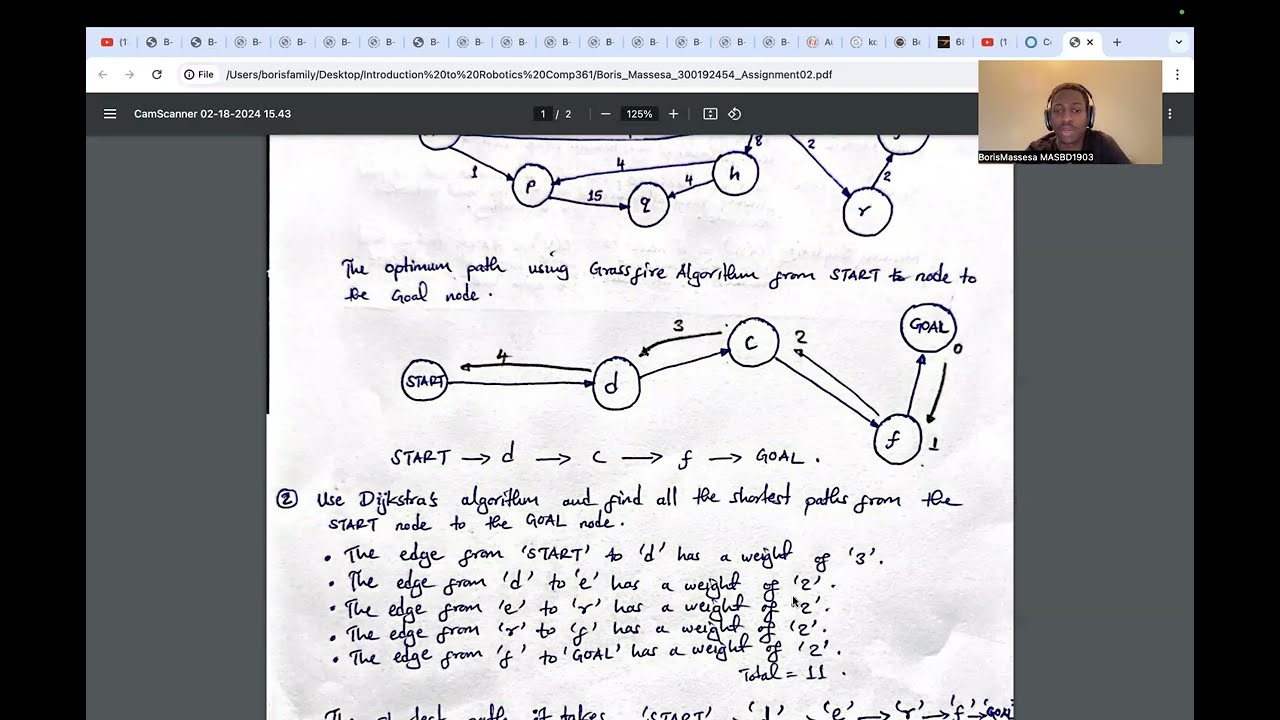 Graph-based Path Planning Question using Grassfire and Dijkstra's Algorithm