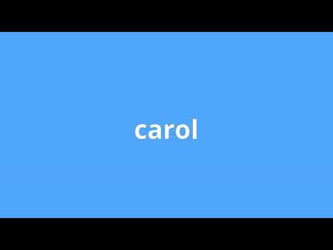 what is the meaning of carol