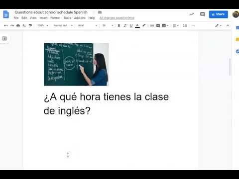 Spanish questions about class schedules