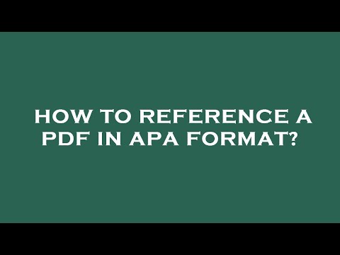 How to reference a pdf in apa format?