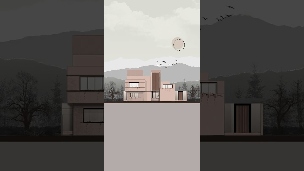 HOW to Render a Architectural Elevation in Photoshop#architecture #photoshop#design#3dvisualization