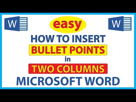 Microsoft Word: How To Add Two Columns Of Bullet Points In Word | 365 |