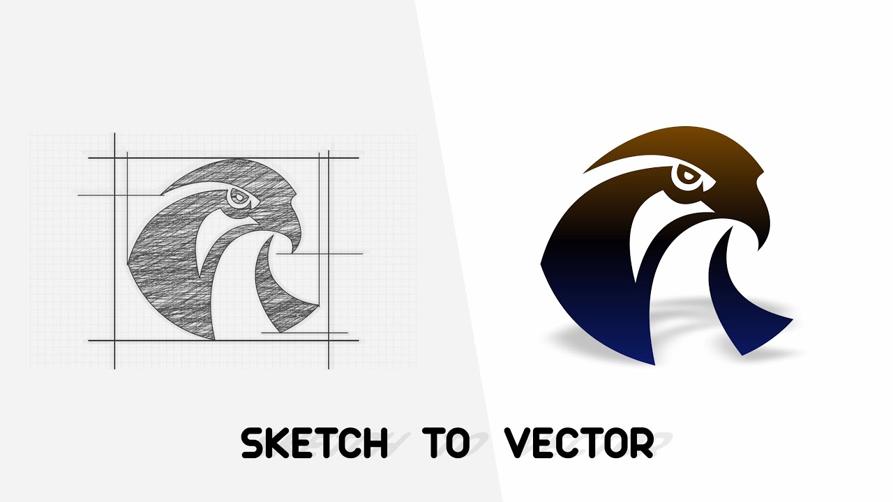 Sketch to Vector | How to make logo Design | Eagle Logo Design #logodesign #sketchtovector