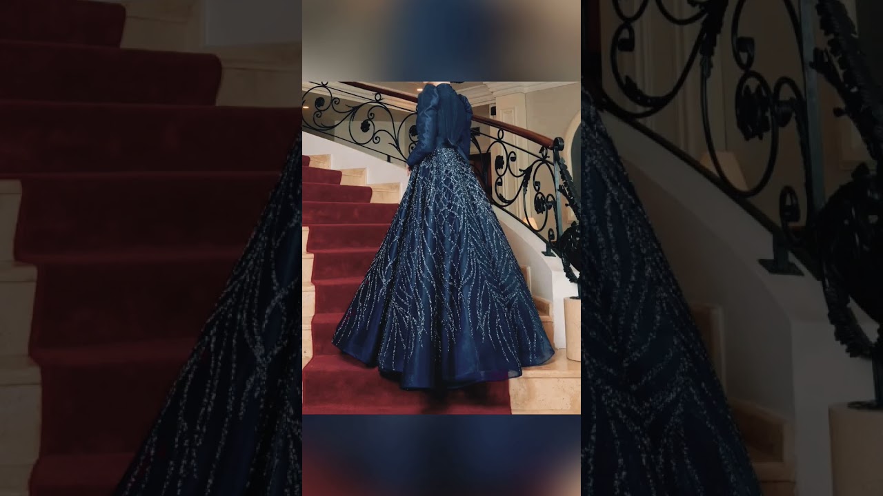 Lacivert tesettür abiye modelleri. #style #moda #indirim #abiye  #abiyeelbise #shorts #short