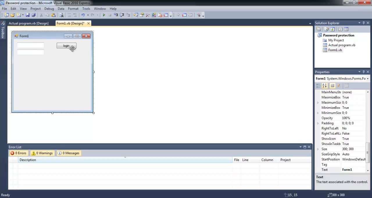 Visual Basic: Program Password Protection