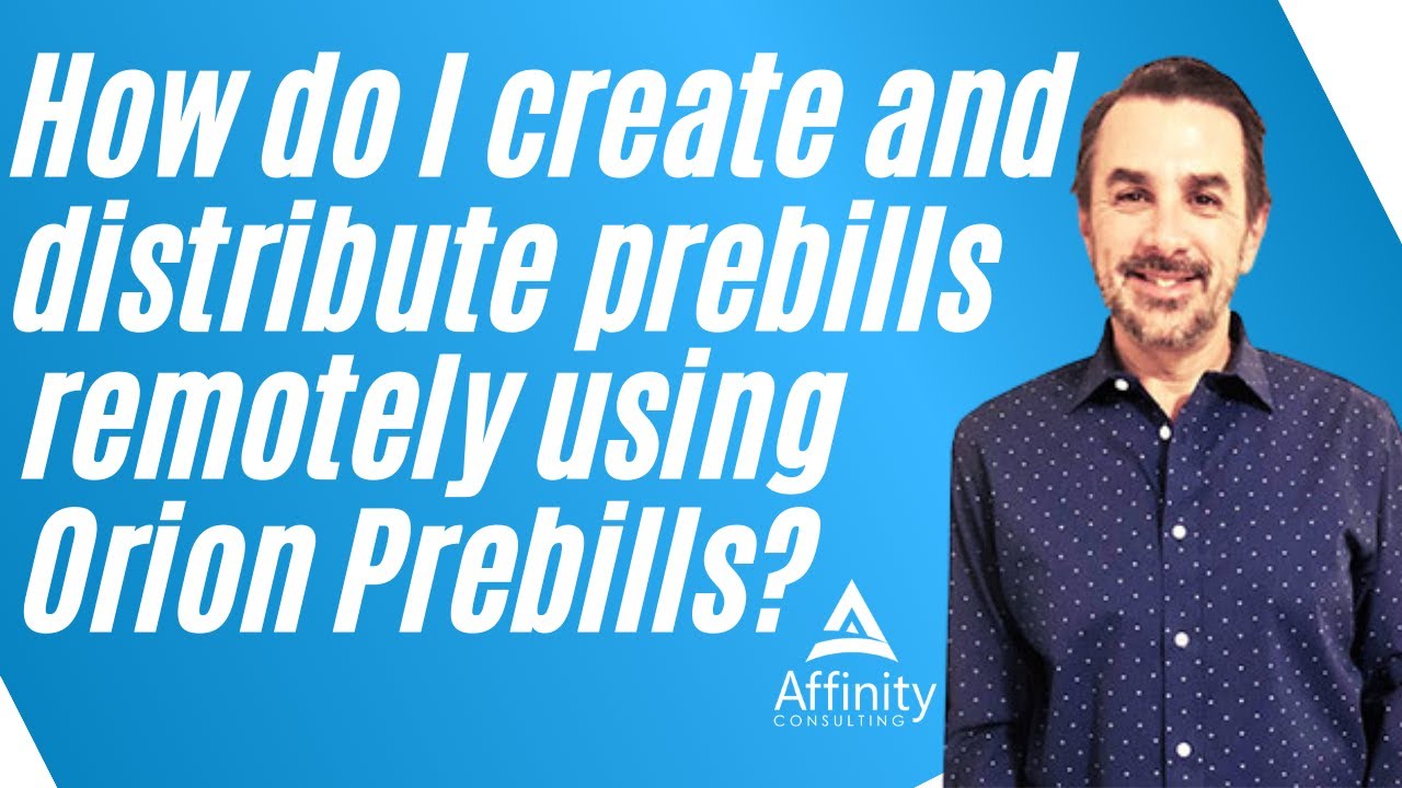 Working Remotely: Orion Prebills