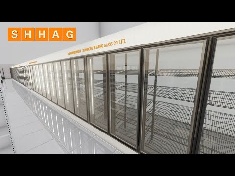 Reversible walk in cooler glass doors for beer cave/convenience store