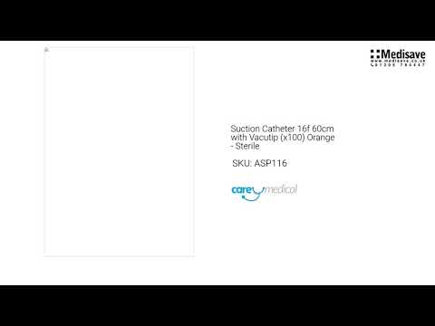 Suction Catheter 16f 60cm with Vacutip x100 Orange Sterile ASP116