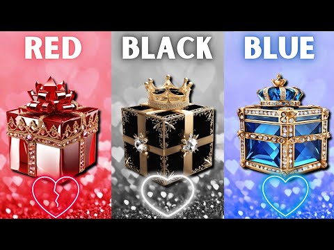 Choose your gift ๐๐๐ญ||3 gift box challenge||2 good vs 1 bad|| Red, Black, Blue #3giftbox