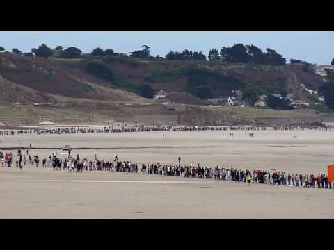 "A line in the sand" demo, St.Ouen's Bay, Jersey