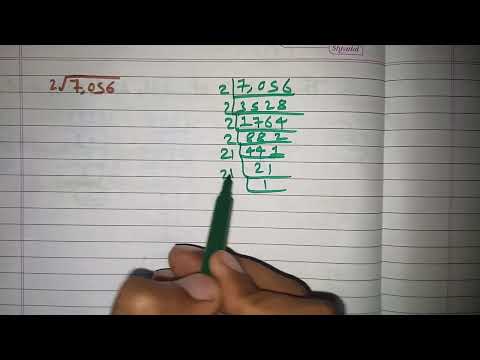 Square Root of 7056 with the help of Prime Factorisation Method 2√7056