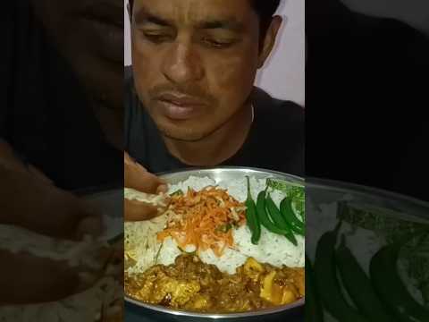 spicy chicken kurry raic salad#mukbang #asmr #food
