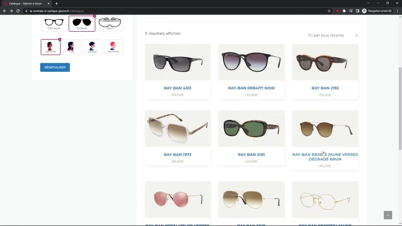 Filtrage de produits pour catalogue e-commerce - WebExpress