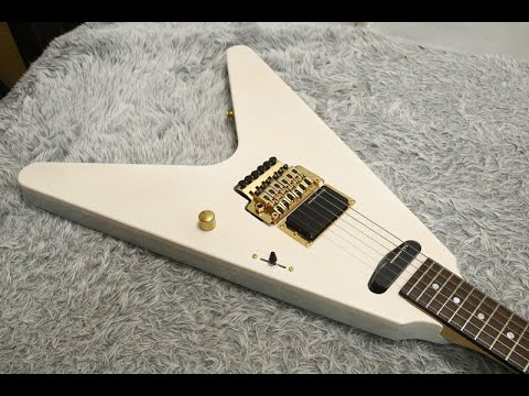 1990's made Fernandes Flying-V FV-80K See through white | Reverb