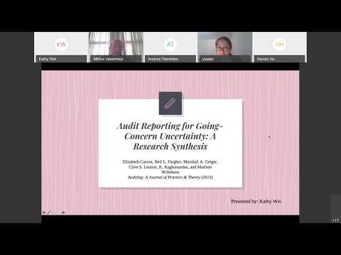 Audit Reporting for Going-Concern Uncertainty: A Research Synthesis - Spring 2020 Prof. Vasarhelyi