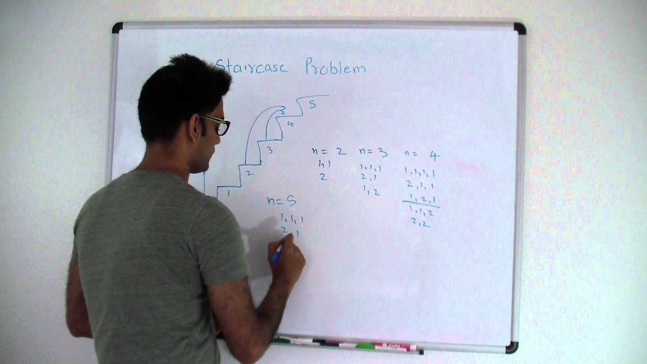 Staircase Problem Fibonacci Series