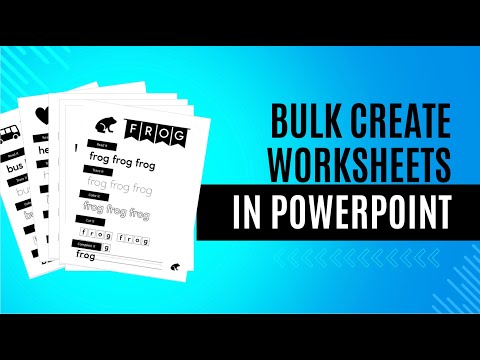 Bulk Create Spelling Worksheets in PowerPoint