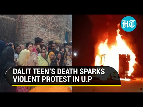 U.P: Auraiya burns after teen thrashed by absconding teacher dies; Police vehicle torched