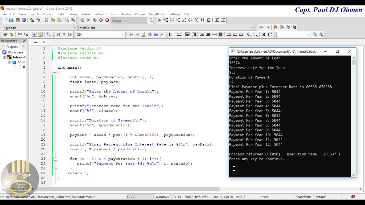 How to Create Interest Rate Calculator in C Program - Very Good Tutorial For Beginners