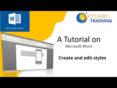 How to create edit and delete styles in Word | ITs Easy Training