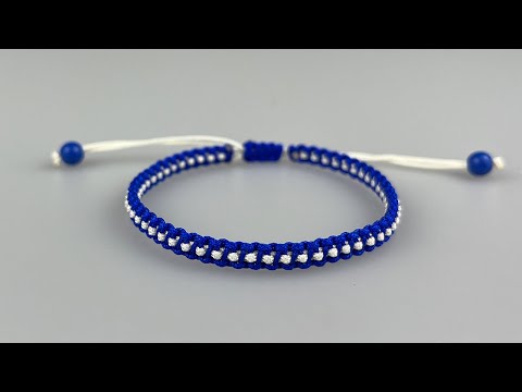 DIY square knot bracelet | Easy macrame bracelet for beginners | Macrame square knot alternative 057