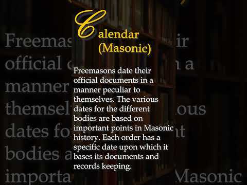 Calendar (Masonic) - Masonic Dictionary #shorts