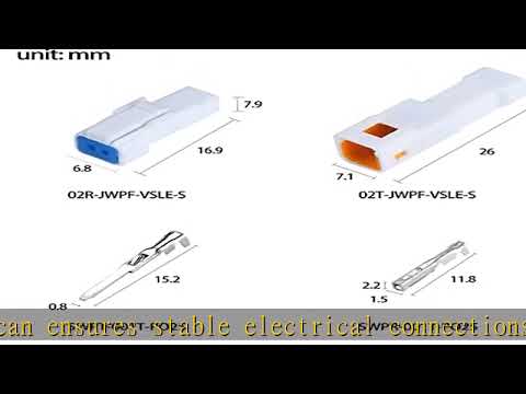 MUYI 5 Kits 2 Pin Way JST Waterproof Connector 26-22 AWG Electric Socket 0.13~0.33mm² Wire-to-Wire