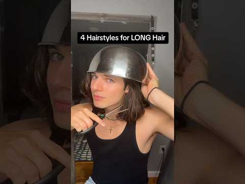 4 Hairstyles for LONG Hair 🔥 #hair #hairstyle #longhair #ponytail #manbun