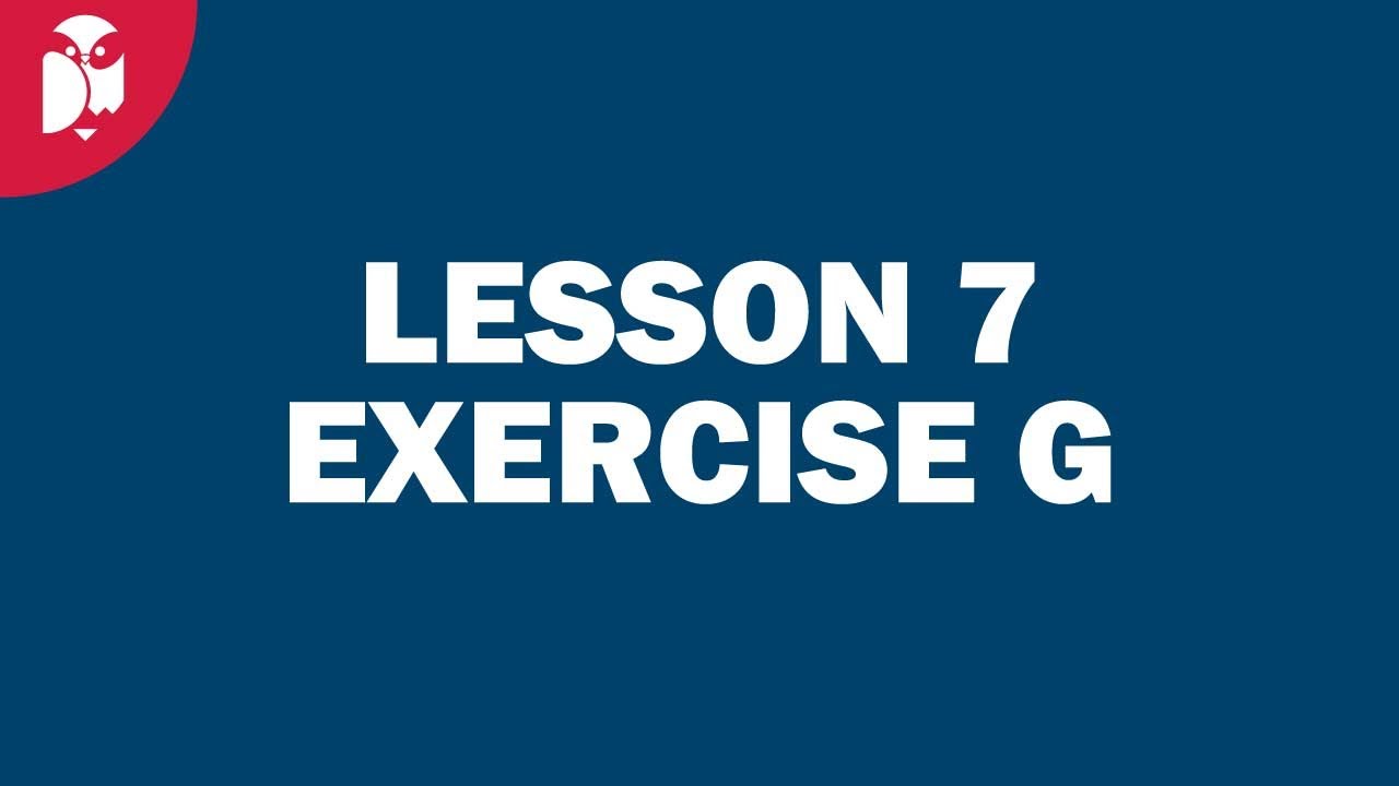 Lesson 7 - Exercise G  Audio - BASIC ESL WORKBOOK 1